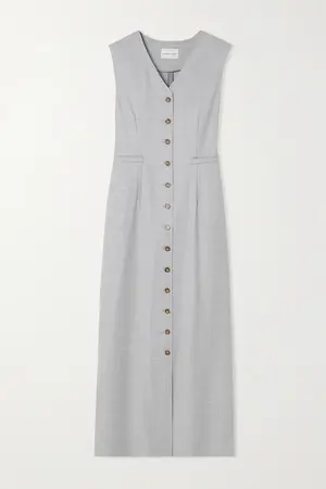 Loulou De Saison Idika Wool Midi Dress - Gray