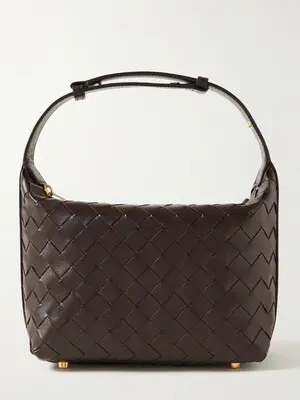 Bottega Veneta Mini Wallace Intrecciato Leather Shoulder Bag - Brown