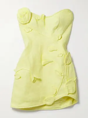 Zimmermann Matchmaker Strapless Appliquéd Mini Dress