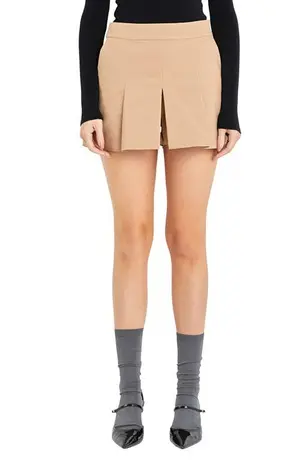 English Factory Pleated Skort - Taupe