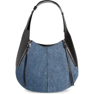 Alexander McQueen The Skull Denim Hobo Bag