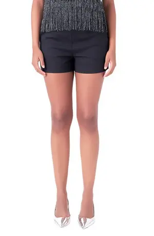 English Factory English Factory High-Waisted Stretch Shorts Black
