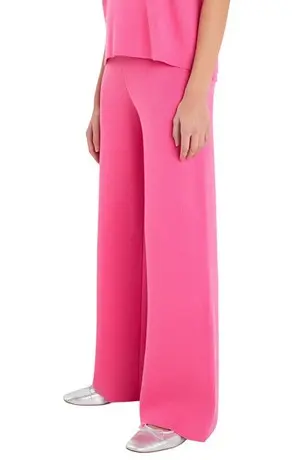 English Factory Flare Leg Knit Pants - Pink