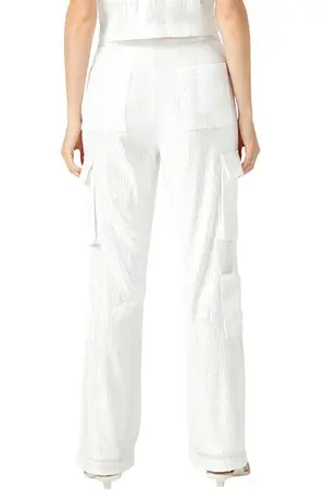 Endless Rose Sequin Cargo Pants - Clear