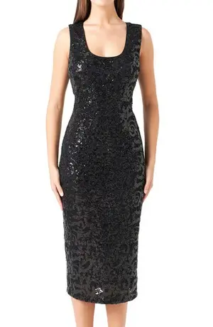 Endless Rose Sequin Lace Midi Dress