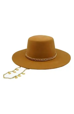 MODERN MONARCHIE Chain Trim Cordobes Hat - Camel