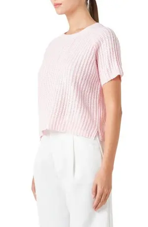 Endless Rose Sequin Ribbed Knit Sweater - Light Pink