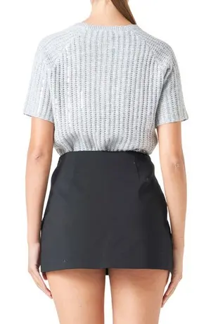 Endless Rose Sequin Ribbed Knit Sweater