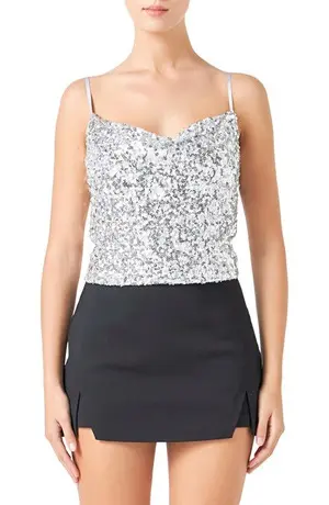 Endless Rose Cowl Neck Sequin Camisole
