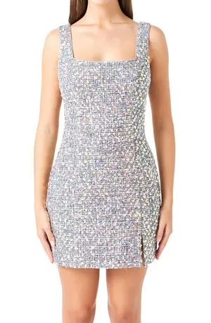 Endless Rose Sequin Tweed Minidress