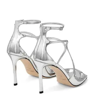 JIMMY CHOO Azia 95 Leather Sandals - Silver