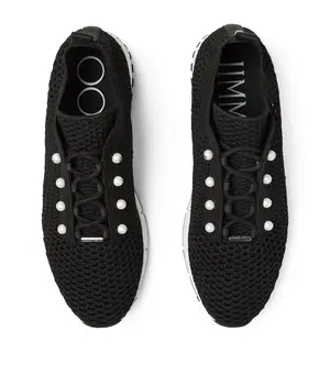 JIMMY CHOO Embellished Veles Sneakers - Black