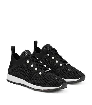 JIMMY CHOO Embellished Veles Sneakers - Black