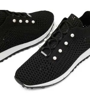 JIMMY CHOO Embellished Veles Sneakers - Black