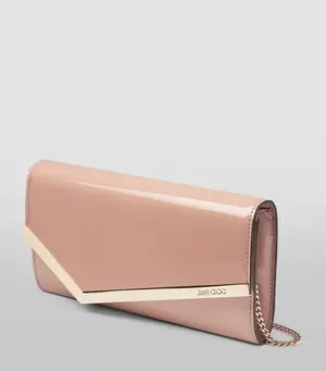 JIMMY CHOO Leather Emmie Clutch - Pink