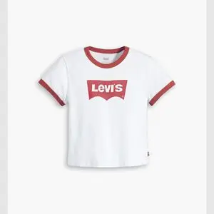 LEVI'S Graphic Logo Ringer Cropped T-shirt