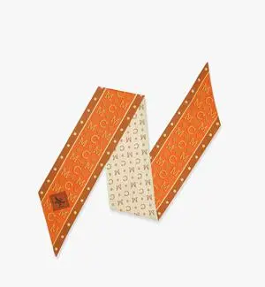 Mcm Monogram Petite Scarf In Organic Silk - Orangeade