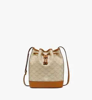 Mcm MCM Himmel Lauretos Drawstring Bucket Bag Oatmeal