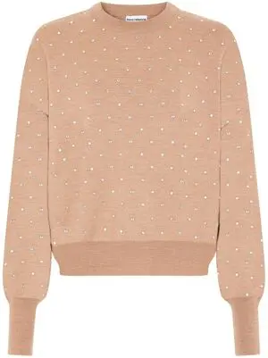 Rabanne Crystal-embellished Wool Jumper - Neutrals