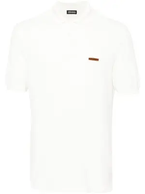 Zegna Piqué Cotton Polo Shirt - White