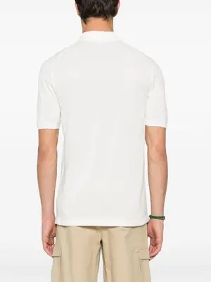 Zegna Piqué Cotton Polo Shirt - White