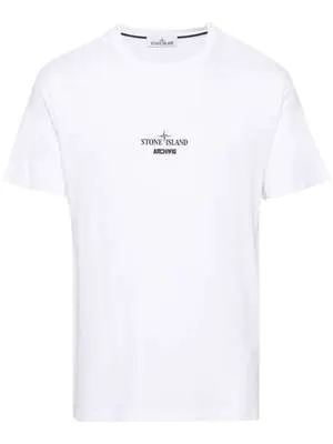 Stone Island Logo-print Cotton T-shirt - White