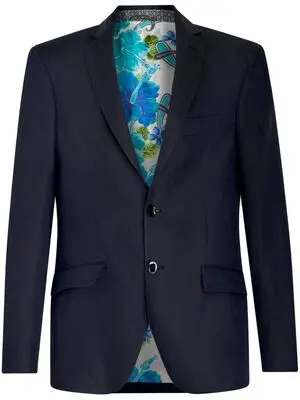 Etro Single-breasted Wool Blazer - Blue