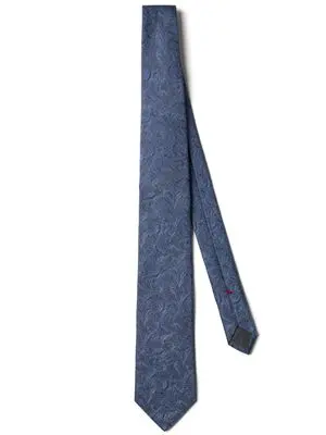 Brunello Cucinelli Paisley Pattern Silk Neck Tie - Blue
