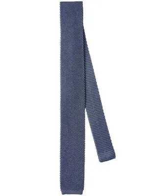 Brunello Cucinelli Silk Knit Neck Tie - Blue