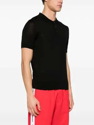 Dsquared2 Embroidered-logo Ribbed Polo Shirt - Black