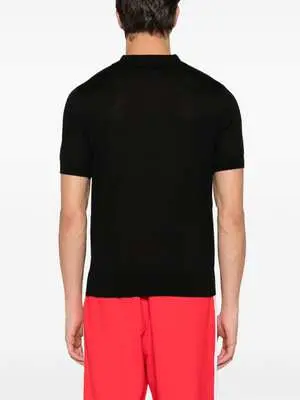 Dsquared2 Embroidered-logo Ribbed Polo Shirt - Black