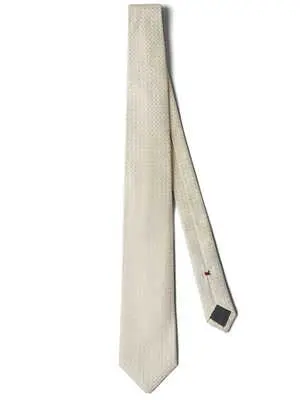 Brunello Cucinelli Jacquard Silk Tie - Neutrals