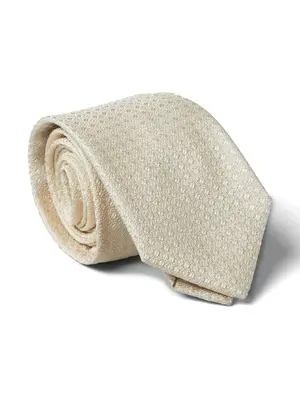 Brunello Cucinelli Jacquard Silk Tie - Neutrals