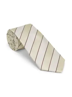 Brunello Cucinelli Striped Silk Neck Tie - Neutrals