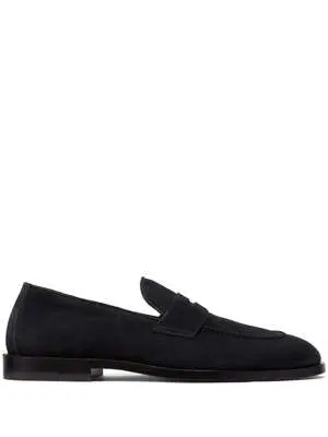 Brunello Cucinelli Suede Penny Loafers - Black