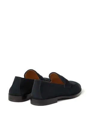 Brunello Cucinelli Suede Penny Loafers - Black