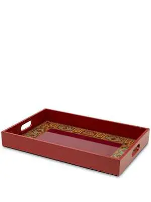 Etro Paisley-print Wood Tray - Red