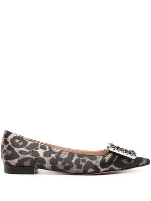Roberto Festa Amaia Leopard Ballerinas - Brown
