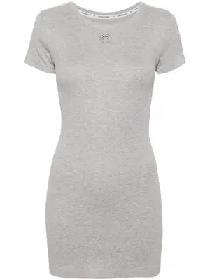 MARINE SERRE Organic-cotton T-shirt Dress - Grey