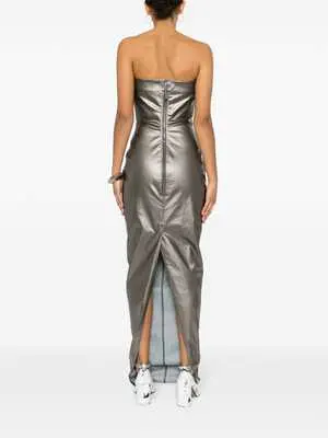Rick Owens Coated Strapless Bustier Gown - Grey