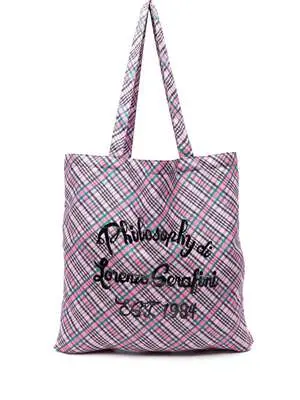 Philosophy Di Lorenzo Serafini Logo-print Check Tote