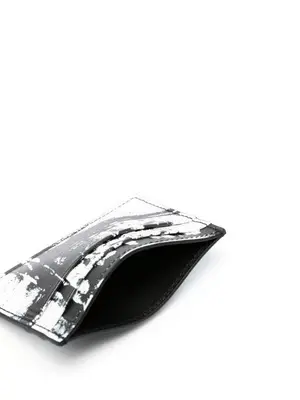 Alexander McQueen Graffiti-print Leather Cardholder