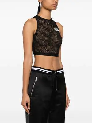Alessandra Rich Cropped Lace Tank Top