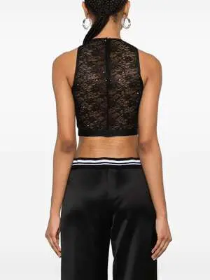 Alessandra Rich Cropped Lace Tank Top