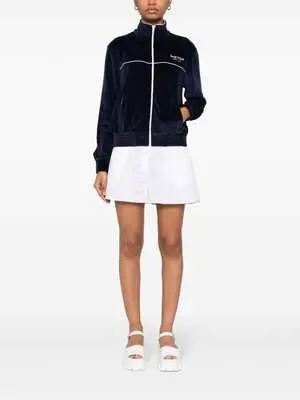 SPORTY & RICH Velour Zip-up Track Jacket - Blue