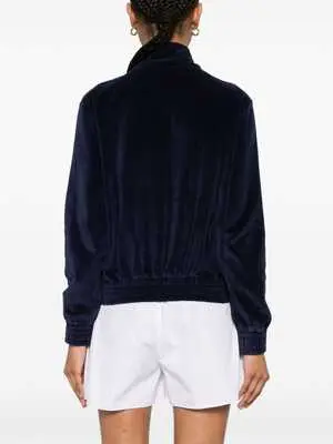 SPORTY & RICH Velour Zip-up Track Jacket - Blue