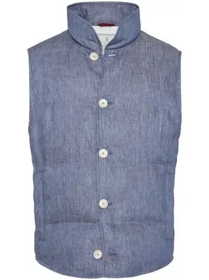 Brunello Cucinelli Padded Linen Gilet