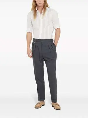 Brunello Cucinelli Striped Cotton Shirt - White