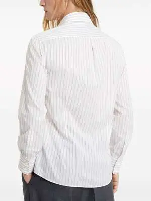Brunello Cucinelli Striped Cotton Shirt - White