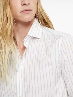 Brunello Cucinelli Striped Cotton Shirt - White